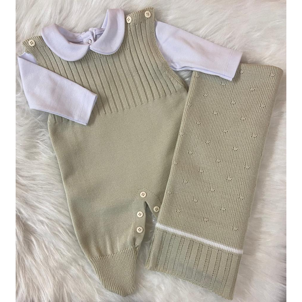 Conjunto Saida Maternidade Tricot Completa Recem Nascido Menino Menina ...
