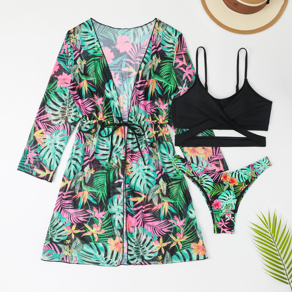 RWX VEST Biquínis de 3 Peças com Shorts ou Saída de Praia A2053/A2063 ...