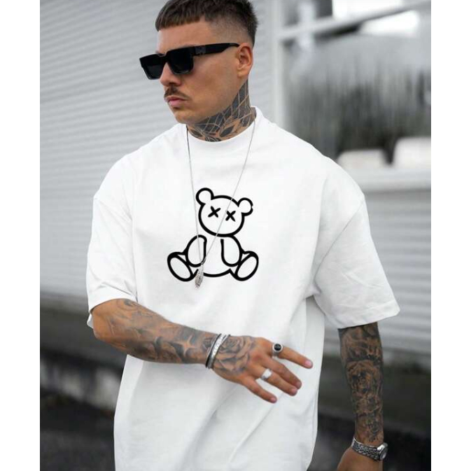 Camiseta Urso X Masculina Casual | Shopee Brasil