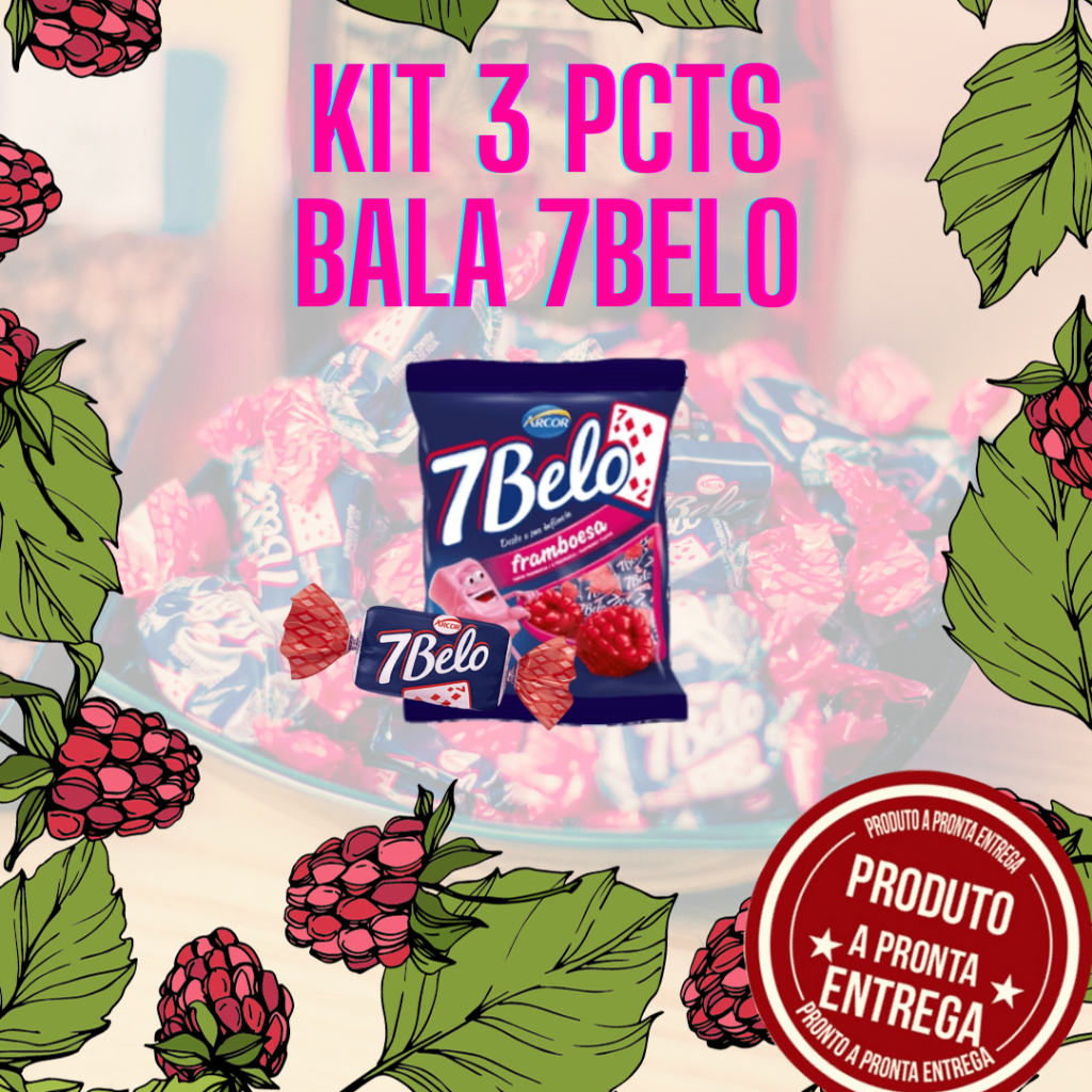 Kit com 3 balas 7Belo 500g | Shopee Brasil