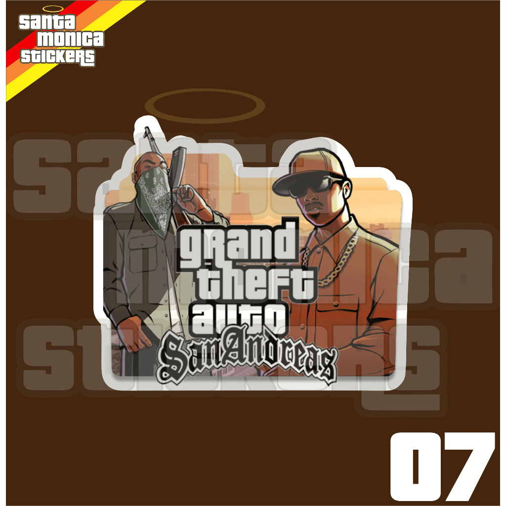 Adesivos do Game GTA Grand Theft Auto San Andreas | Shopee Brasil