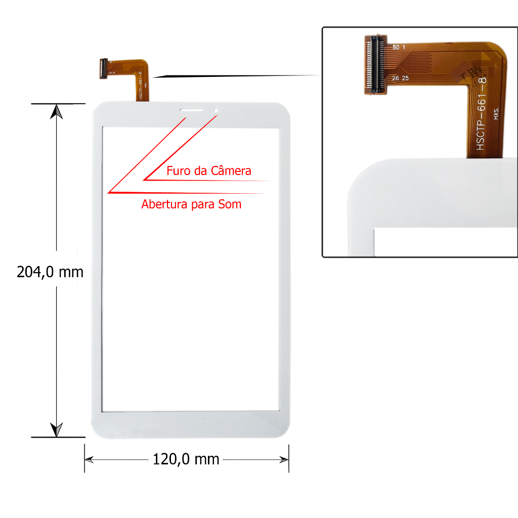 Tela Touch Display Tablet Dl Tablet 700 Tp304 7'' poleg HSCTP-661-8 ...