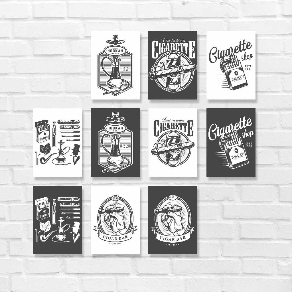 Kit 10 Placas Quadros Decorativos 28x20cm Tabacaria Hookah Narguile ...