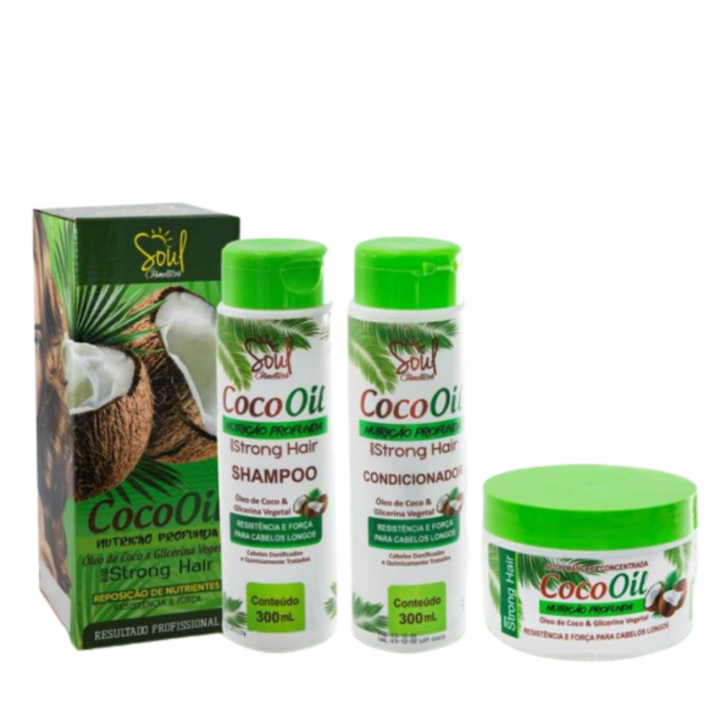 Kit Capilar Shampoo Condicionador Mascara Coco Oil Soul Cosméticos ...