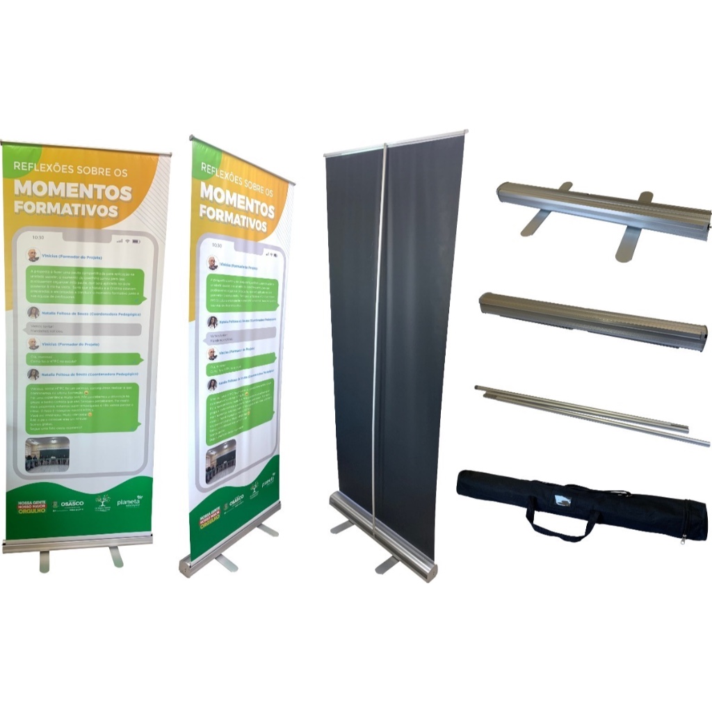 Porta Banner Roll-up 80x200 Retrátil Reutilizável Com Bolsa portátil ...
