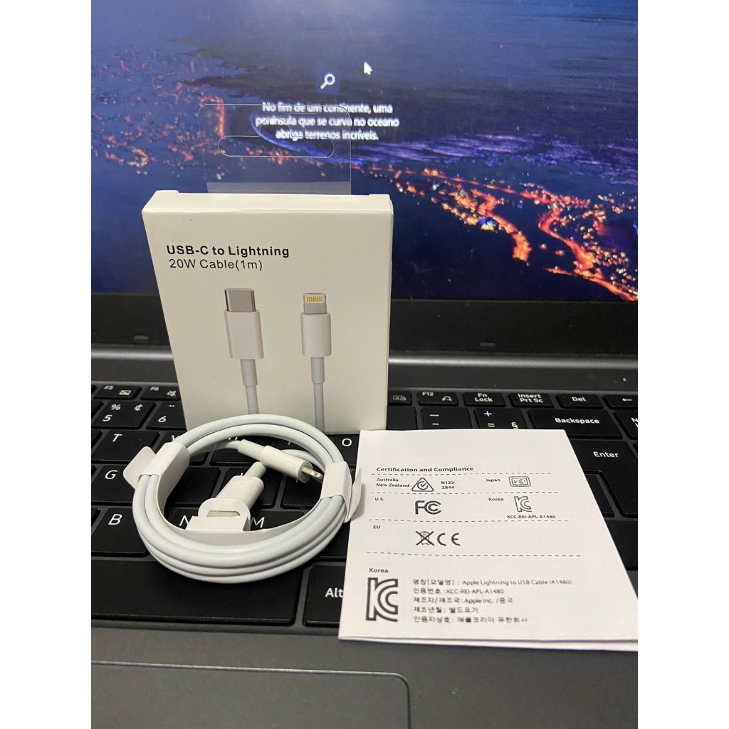 Cabo de iPhone Lightning 20W Usb-C Tipo C 1M/2M USB de Carregamento ...