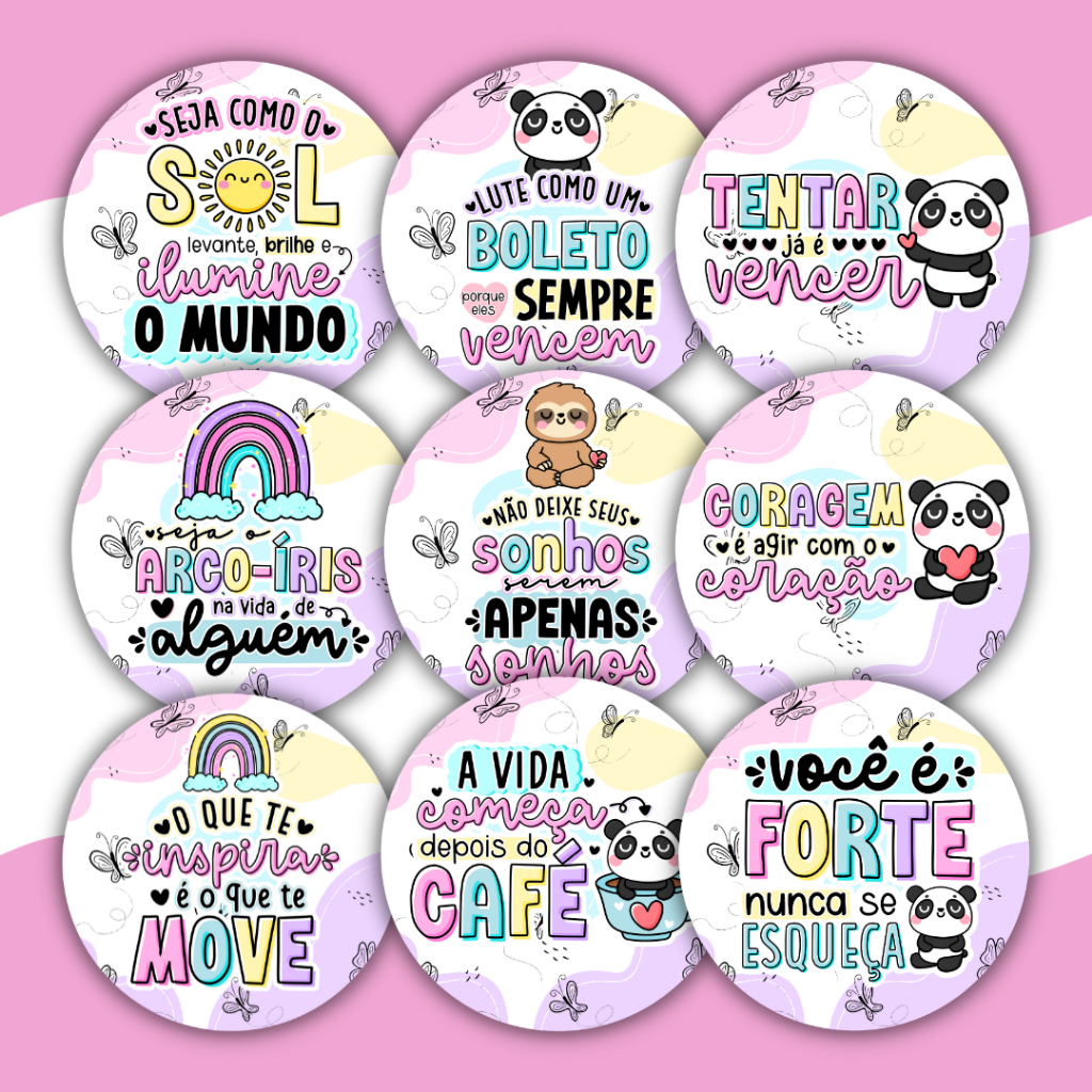 Kit 100 Tags Adesivas Decorativa Frases Motivacionais Frases Lettering ...
