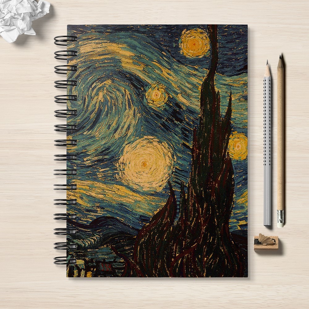 CADERNO / SKETCHBOOK Capa Mole Van Gogh Noite Estrelada | Shopee Brasil