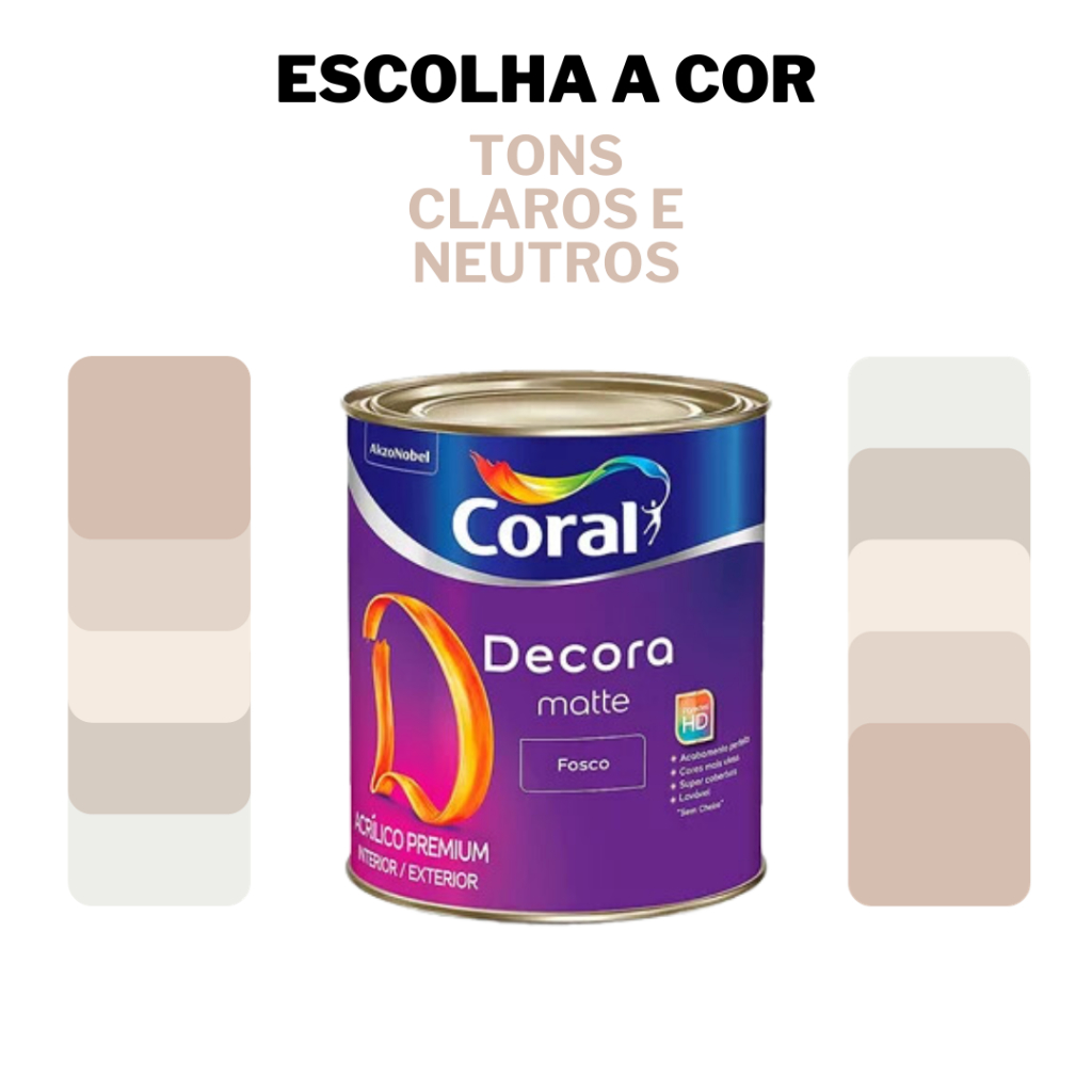 Tinta Parede Fosca Coral 800ml Greige Cores Claras e Neutras Decora ...