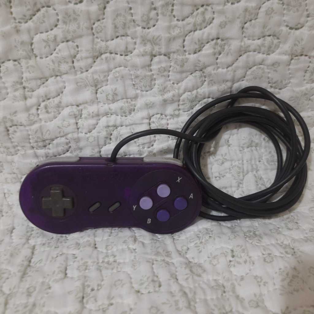 controle snes roxo antigo translucido, placa original | Shopee Brasil
