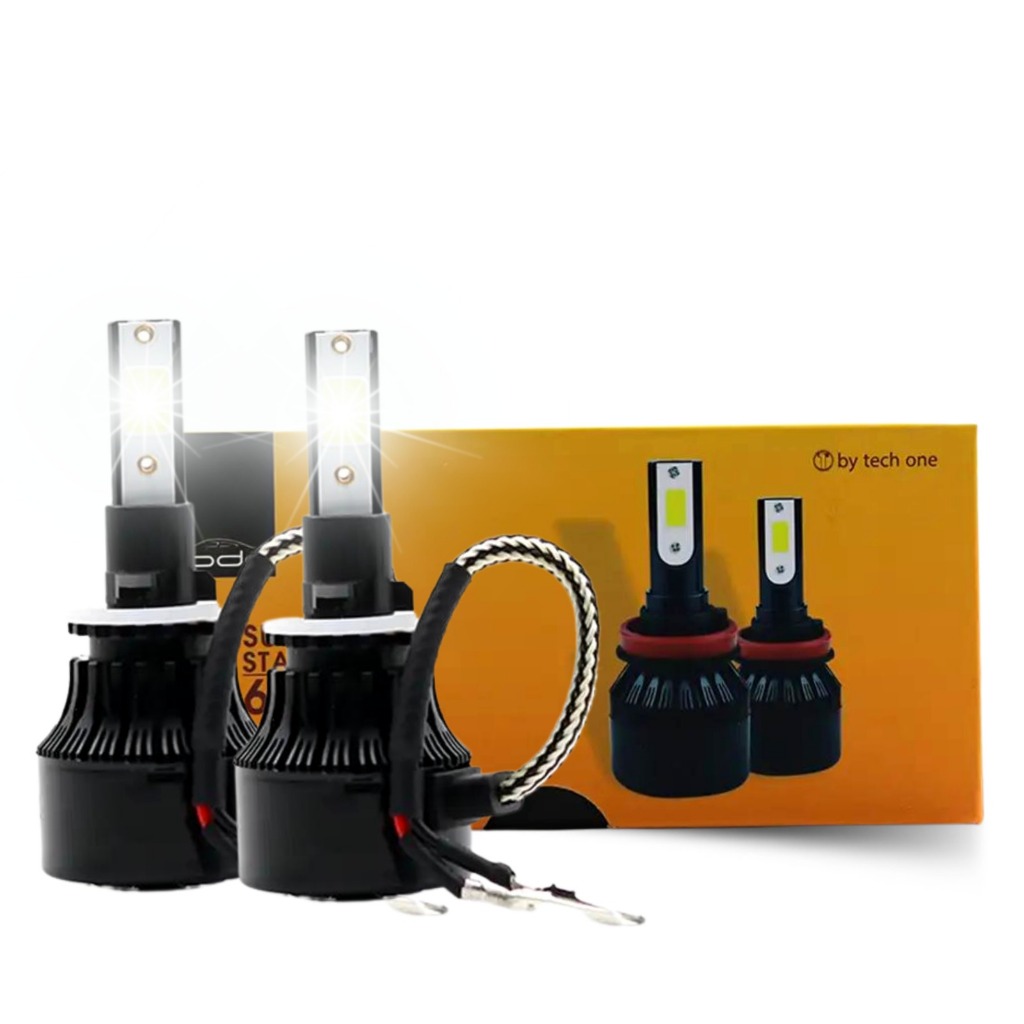 Par de Lâmpada Super Led Code Tech One H1 H3 H4 H7 H8 H9 H11 H27 H27 881 HB3 HB4 6000K 7800 ...