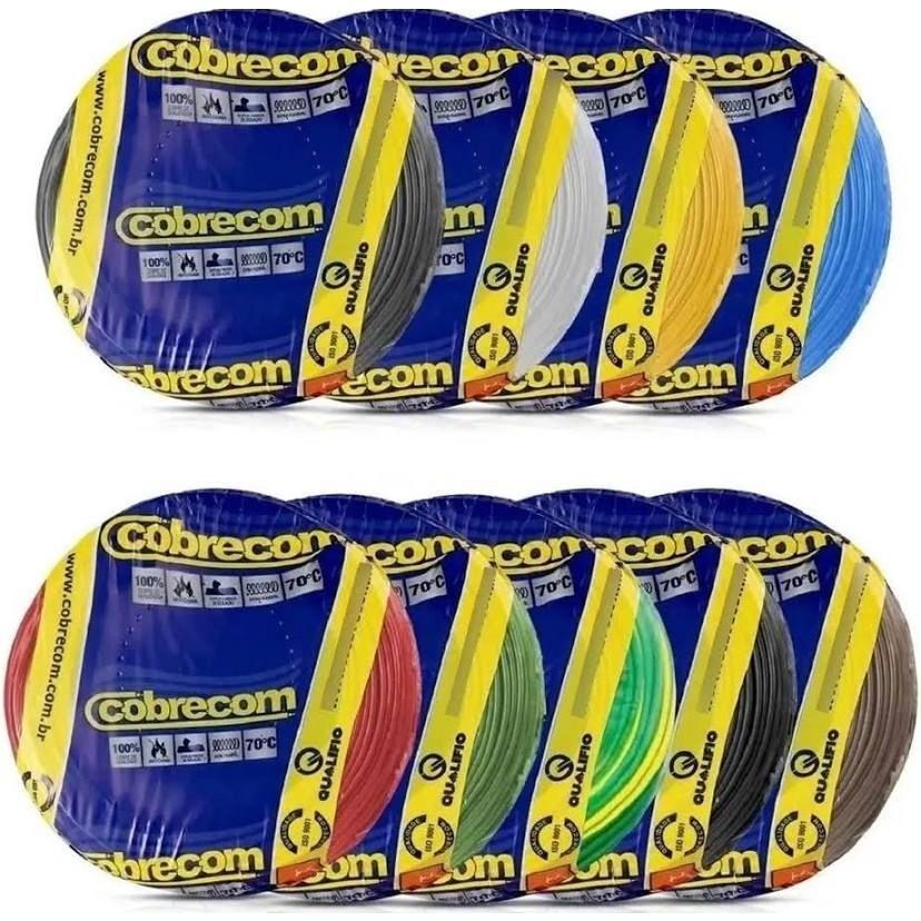 Cabo Fio El trico Flex vel 10mm X 100 Metros 750v Inmetro Cobrecom