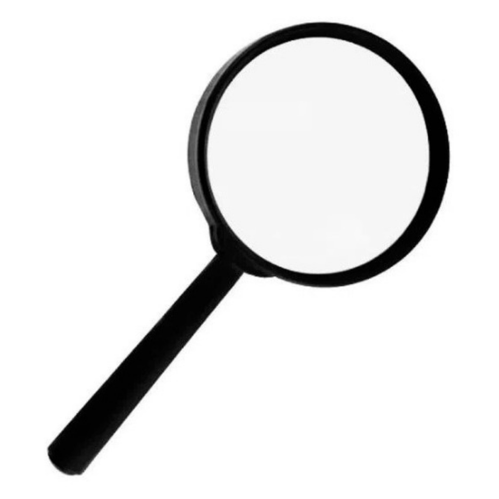 Lupa Glass de Mão Cabo Plástico Lente Aumento Zoom Leitura 75MM E 50MM ...