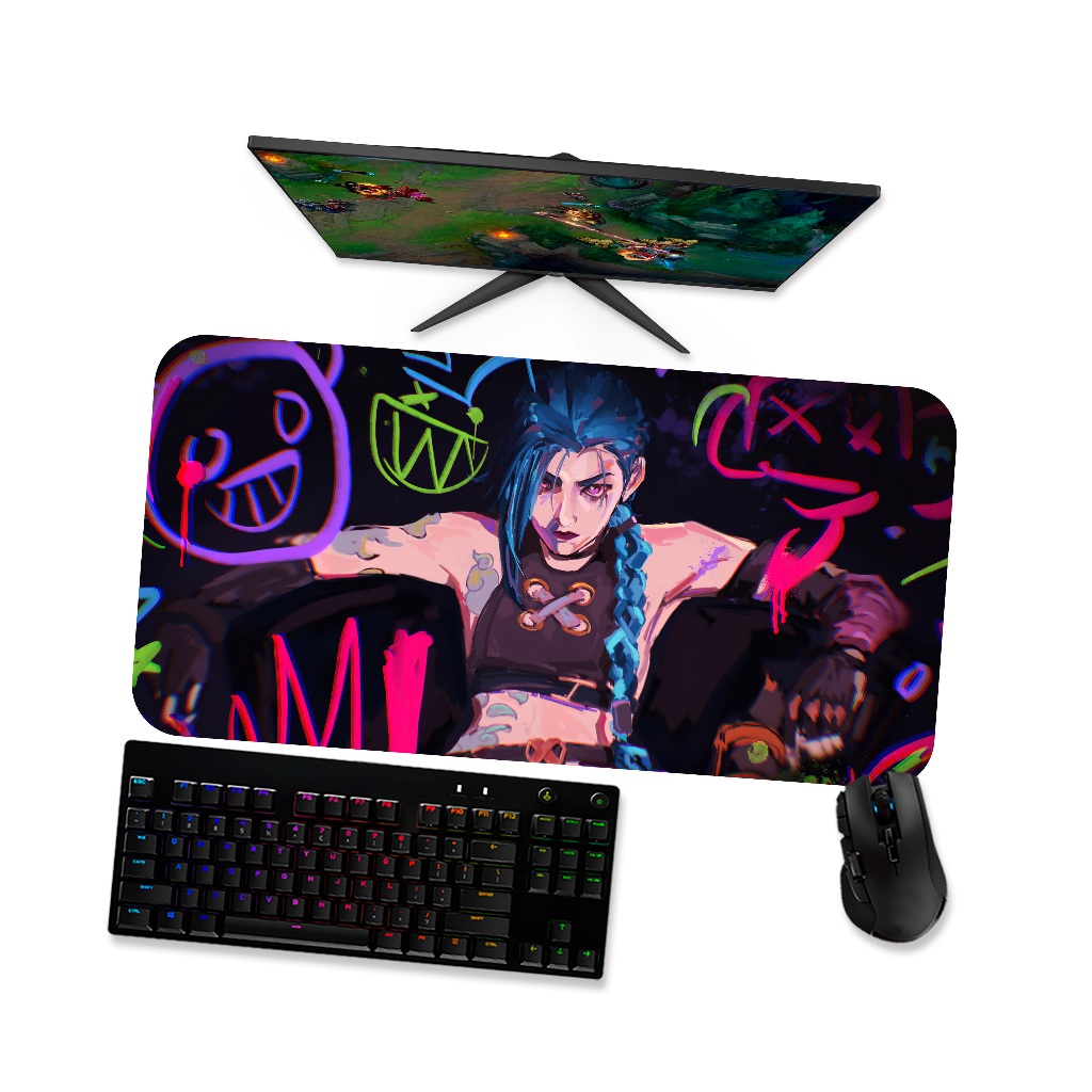 Mouse Pad Gamer - Lol Arcane Jinx 2 - League of legends Mousepad Grande ...