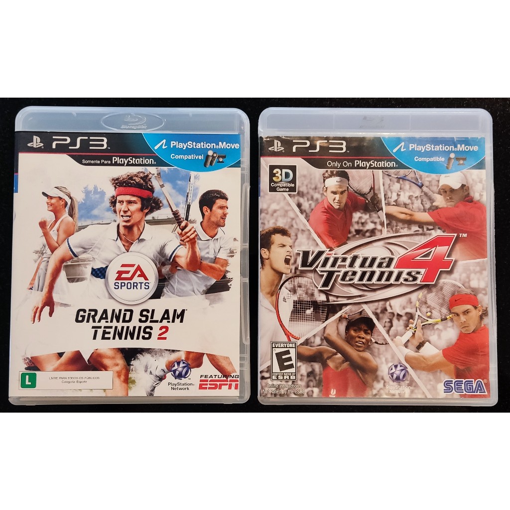 Jogos Grand Slam Tennis 2 + Virtua Tennis 4 - Playstation 3 Ps3 - Mídia ...