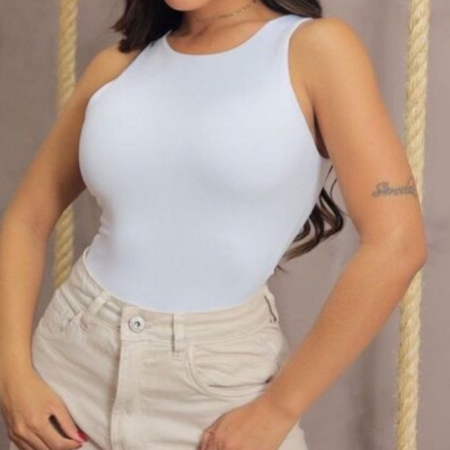 Body Feminino Suplex Regata Lisa Blusinha Básica Bory Moda Gringa Bodi ...