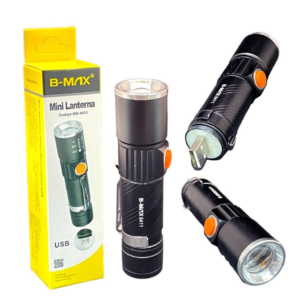 Mini Lanterna de LED B-MAX BM-8411 USB | Shopee Brasil
