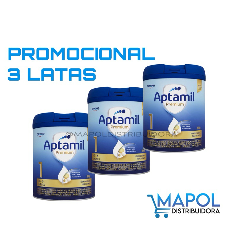 3 LATAS PREMIUM 1 Fórmula Infantil APTAMIL 800g Kit | Shopee Brasil