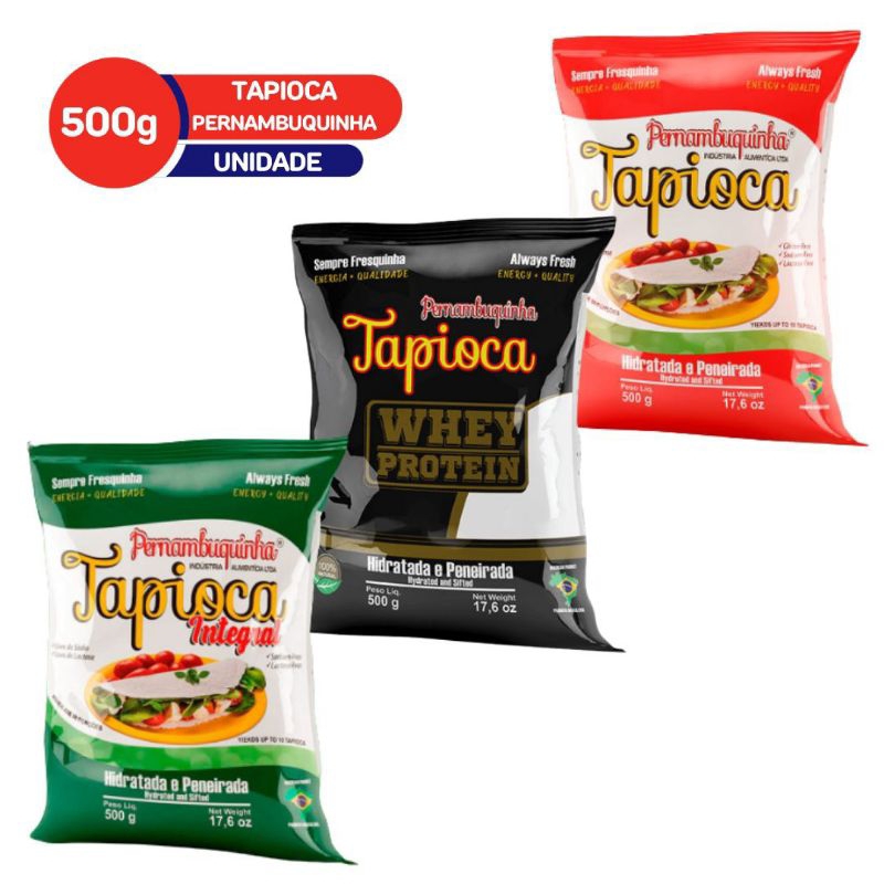 Tapioca Whey Protein Pacote 500g - Integral 500g - Tradicional 500g ...