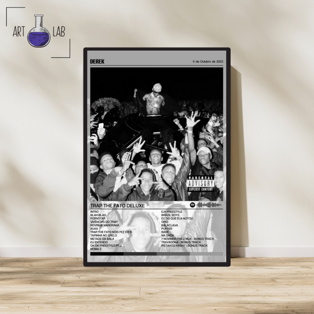 Quadro decorativo álbum Spotify Derek Trap The Fato Deluxe moldura e ...