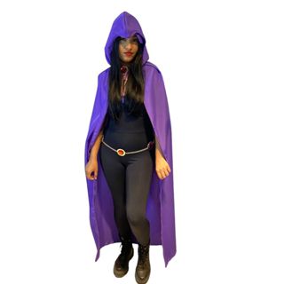 Capa Adulto Titans Ravena com Cinto Cosplay Fantasia Super-Herois ...