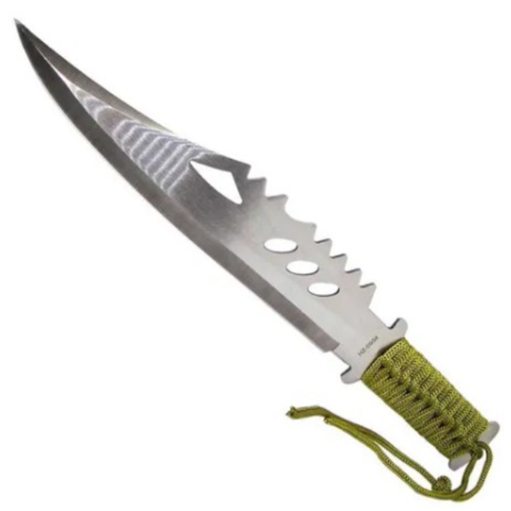 Faca Facão Rambo Militar Tático Artesanal Serrilhado Aço 440 | Shopee ...