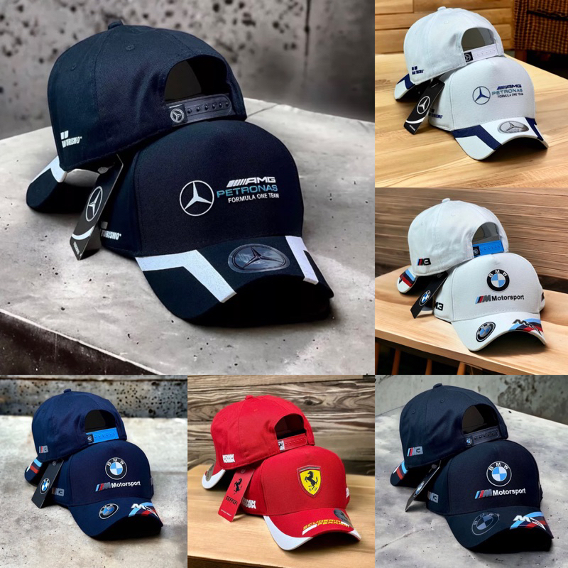 Bonés de corrida Fórmula 1 F1 Mercedes Ferrari diversos modelos ...