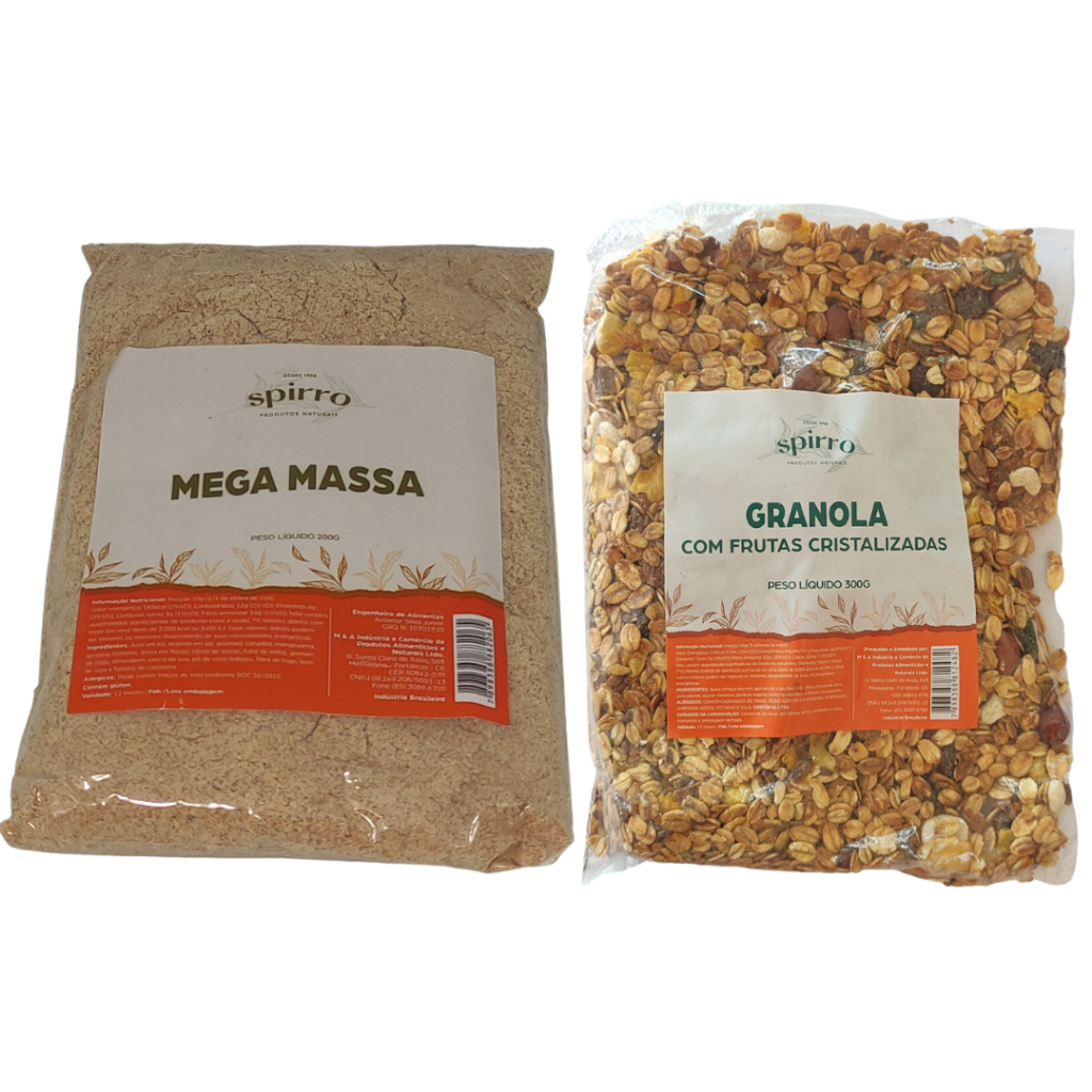Kit Mega Massa 200g + Granola com Frutas Cristalizadas 300g Spirro ...