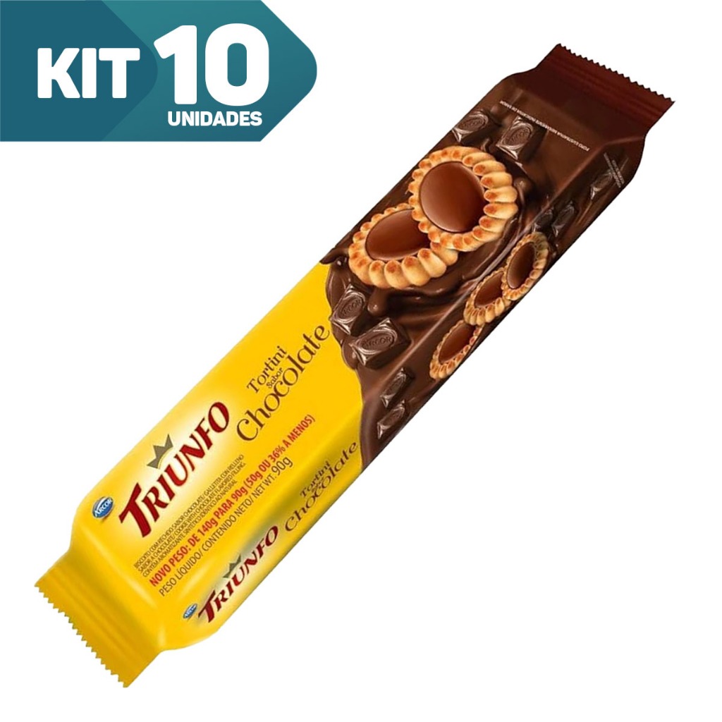 Kit 10x Biscoito Bolacha Pacote 90g Triunfo Tortinhas Recheado | Shopee ...