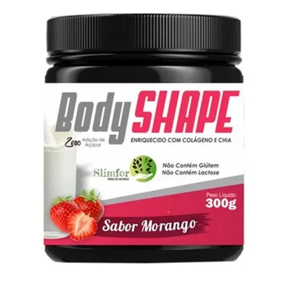 BODY SHAPE - SHAKE ENRIQUECIDO COM COLÁGENO E CHIA SABOR MORANGO ...
