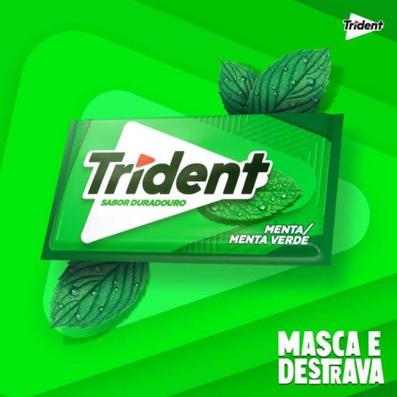 Chiclete Trident 5s Menta com 21unidades de 8g Trident Sabor menta ...