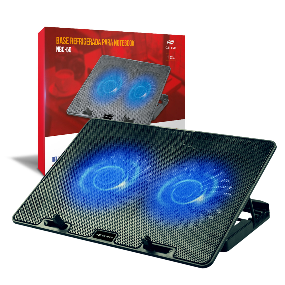 Base Refrigerada Com 2 Coolers para Notebook Até 15,6" Nbc-50bk ...