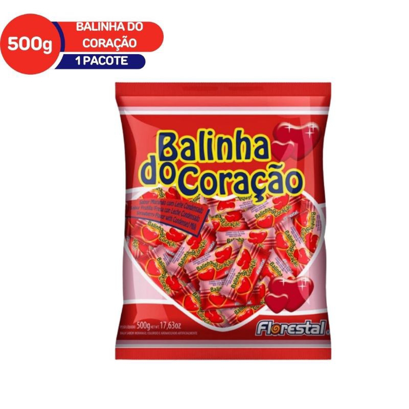 Balas Do Coração 500g - Balas de Café Mastigavel 500g Bala de Café Dura ...