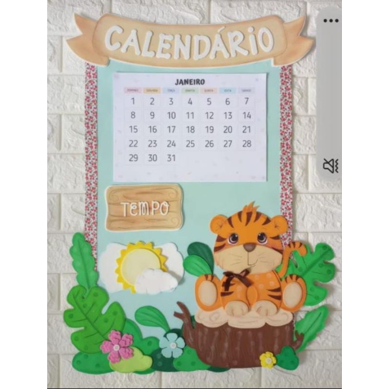 Cartaz Calendário Safari Salla de aula | Shopee Brasil