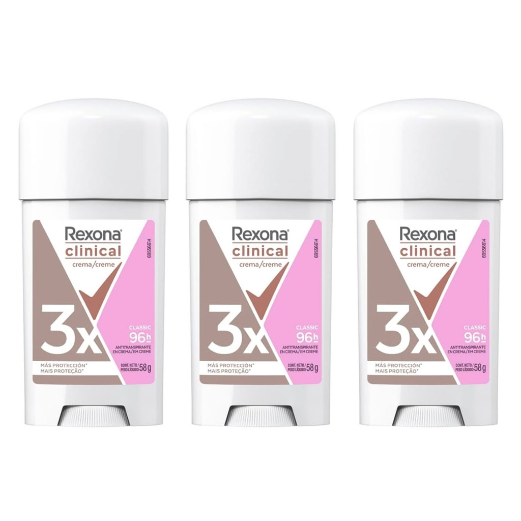 Novo Rexona Clinical com KIT 2 ou 3 Desodorante 58g - Escolha a ...