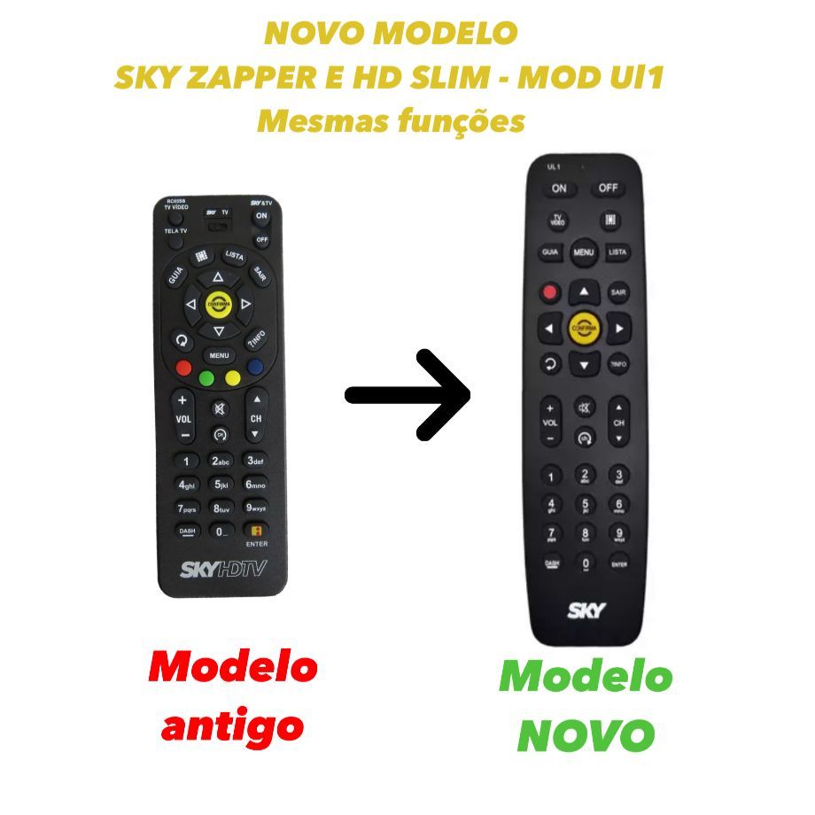 Controle sky Remoto Sky Hd Hdtv Zapper Normal Original E Novo com ...