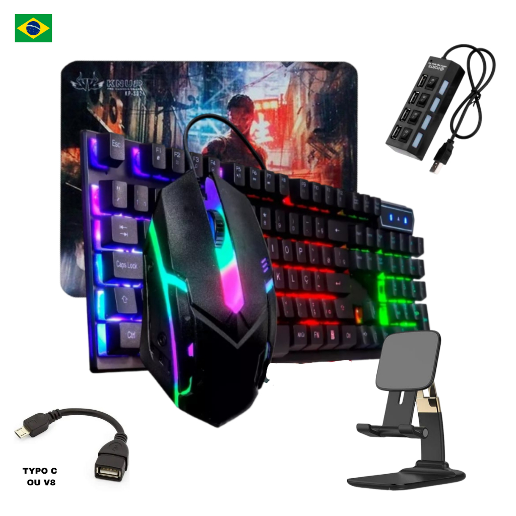 Kit Mobilador Gamer Completo Com Teclado Gamer + Mouse Gamer | Shopee ...