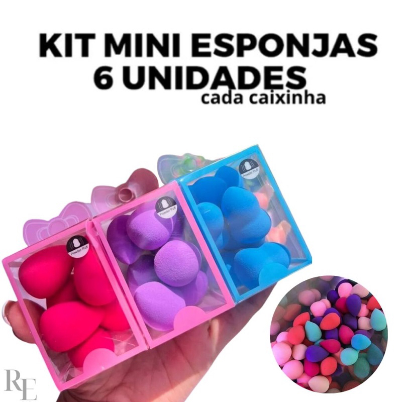 Kit 6 Unidades Mini Esponja Gota Para Maquiagem Base e Corretivo ...