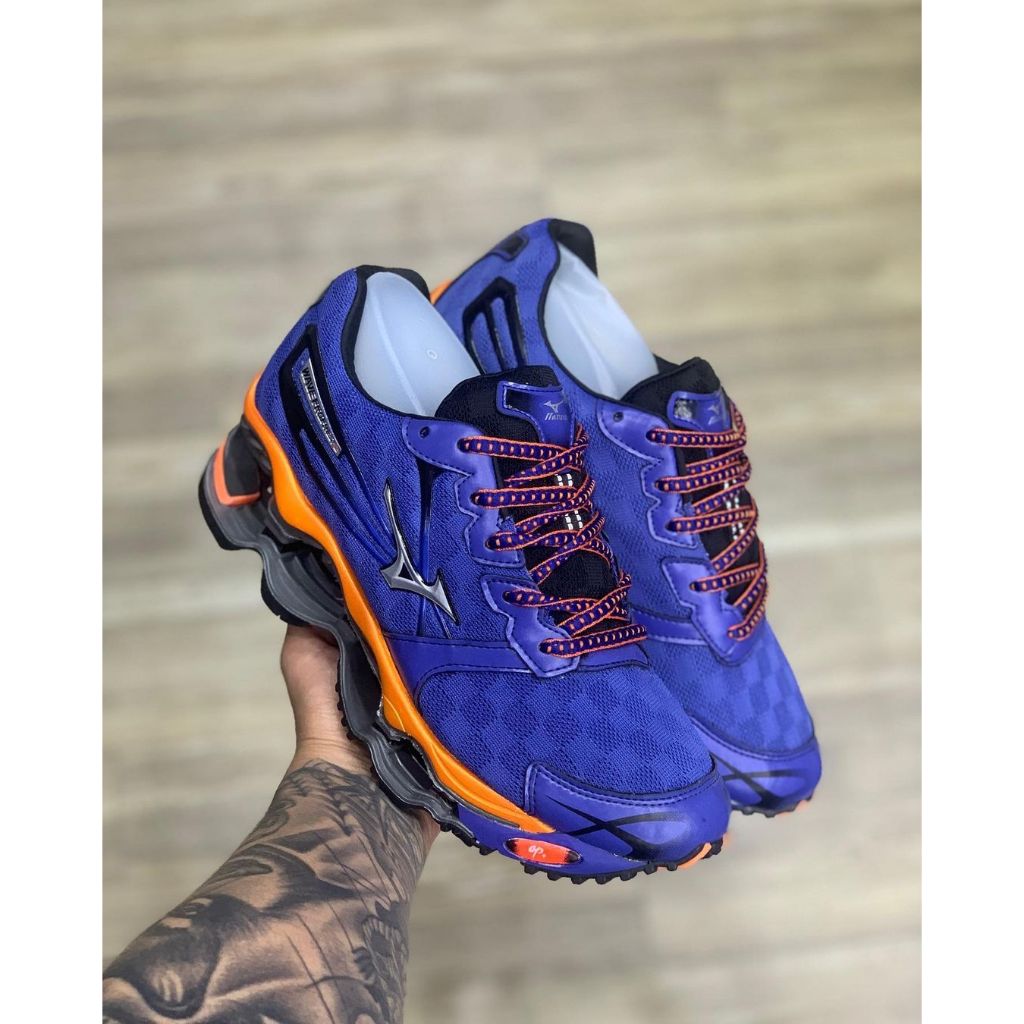 Tênis Mizuno Wave Prophecy 2 Azul e Laranja | Shopee Brasil