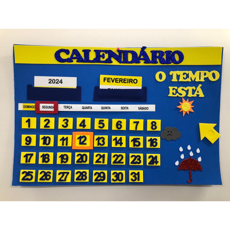 PAINEL CALENDARIO QUADRADO EM E.V.A | Shopee Brasil