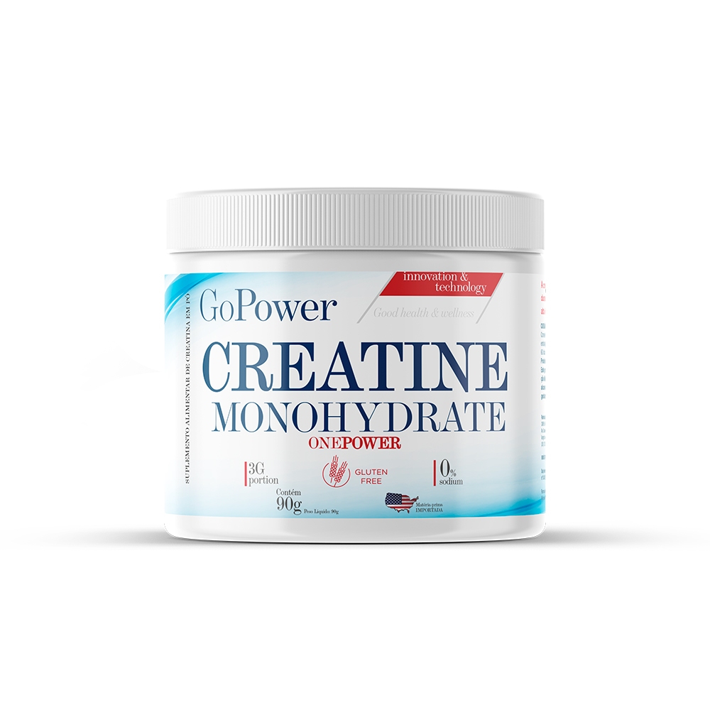 Creatina Monohidratada - 90g Cada - Sem Sabor - Go Power - Creatine ...
