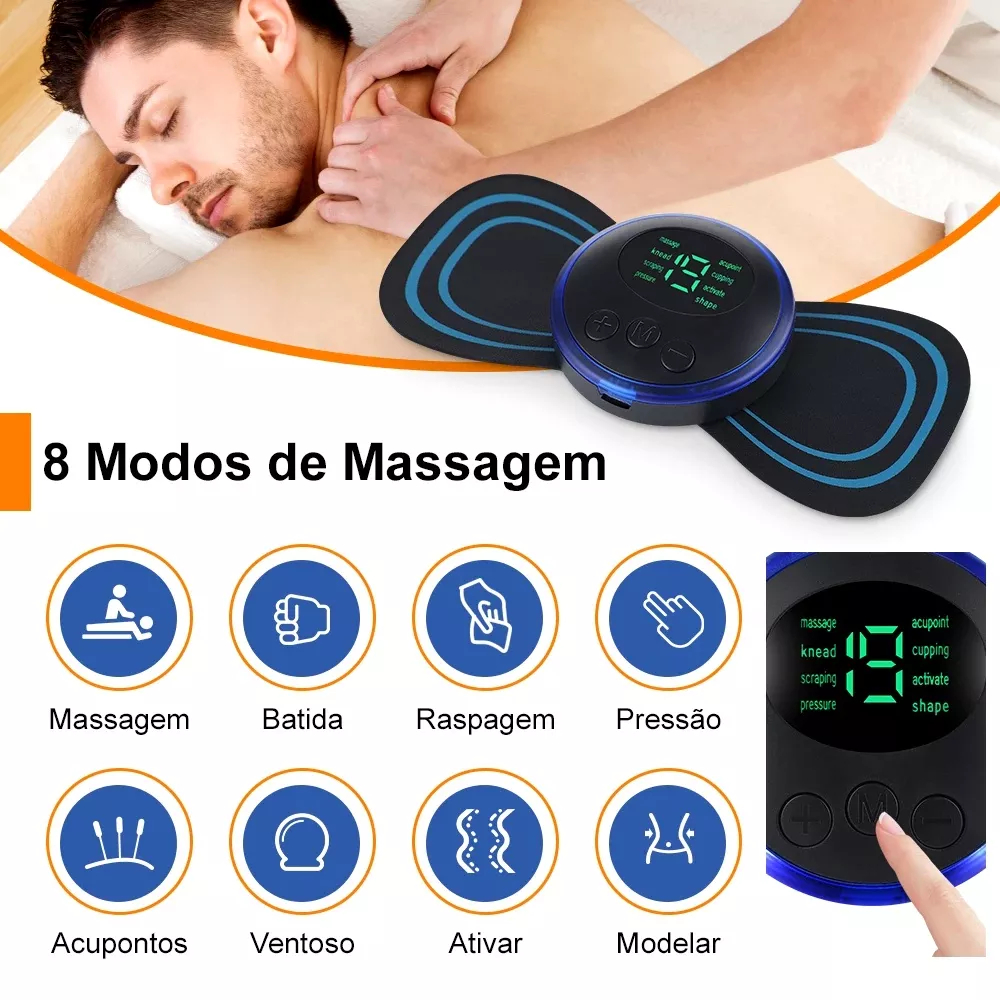 Mini Massageador Elétrico ideal para Fisioterapia Recarregável com ...