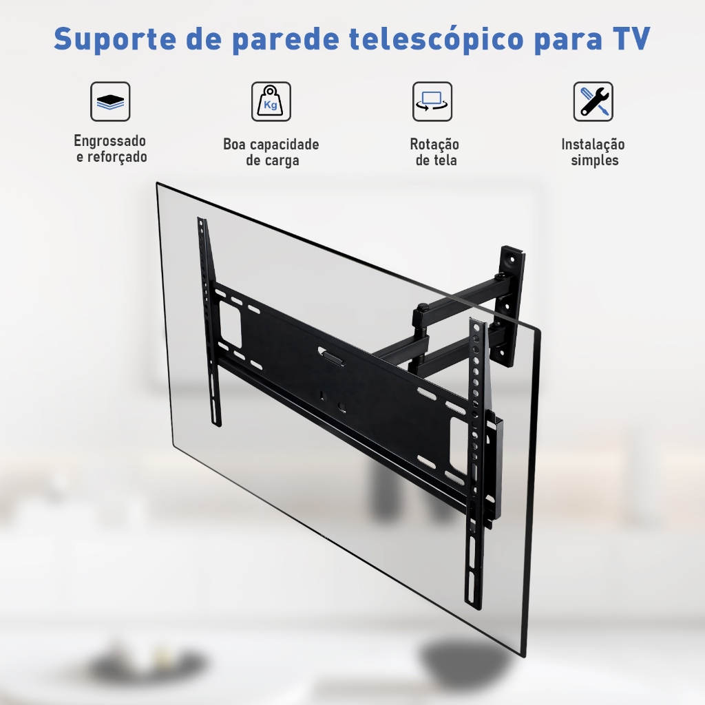 Suporte Tri Articulado De Parede P/ Tvs Lcd Led 32 a 70 Peso Máx 60kg ...