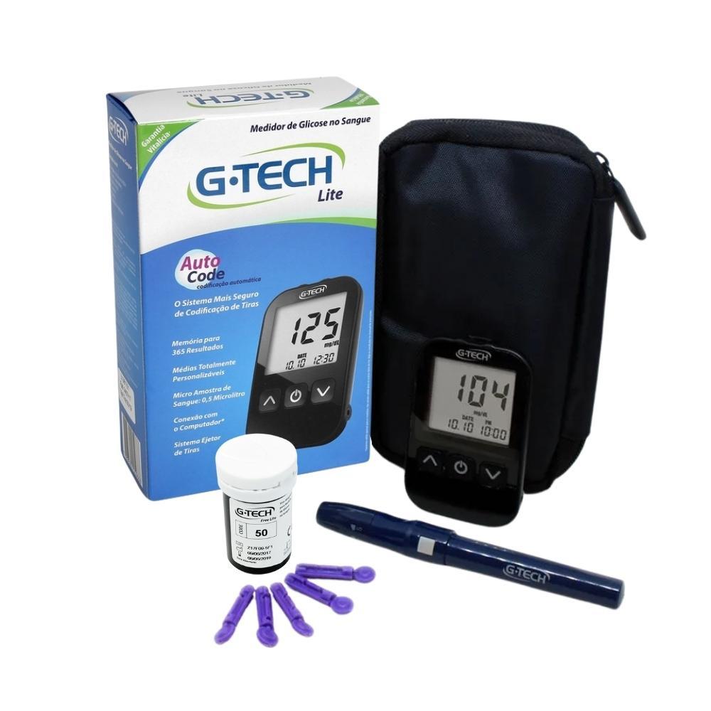 Kit Medidor De Glicose G-tech Lite Completo c/ 10 Tiras | Shopee Brasil