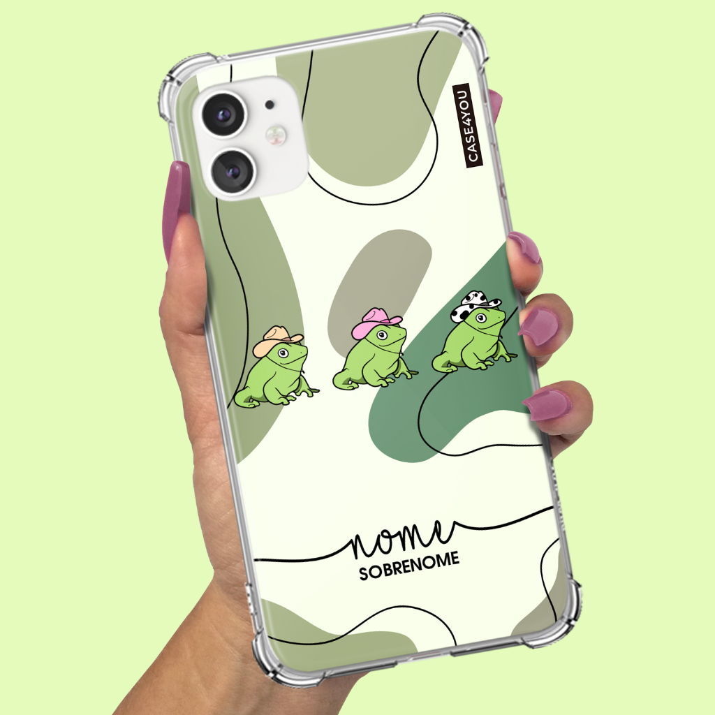 Capa Capinha de celular Personalizada Anti-impacto com nome Sapo Cowboy ...