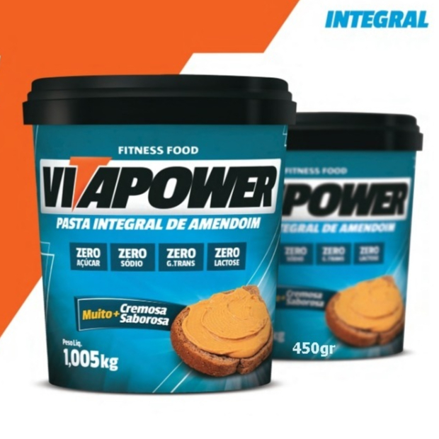 Pasta De Amendoim Integral Vitapower Lisa Pote 1kg / 450g | Shopee Brasil