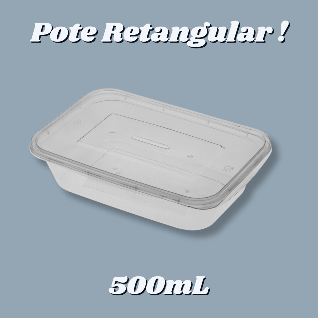 Pote Marmita Descartável com Divisória 500mL com 20, 40 ou 60 Unidades Fitness Fit Freezer ...