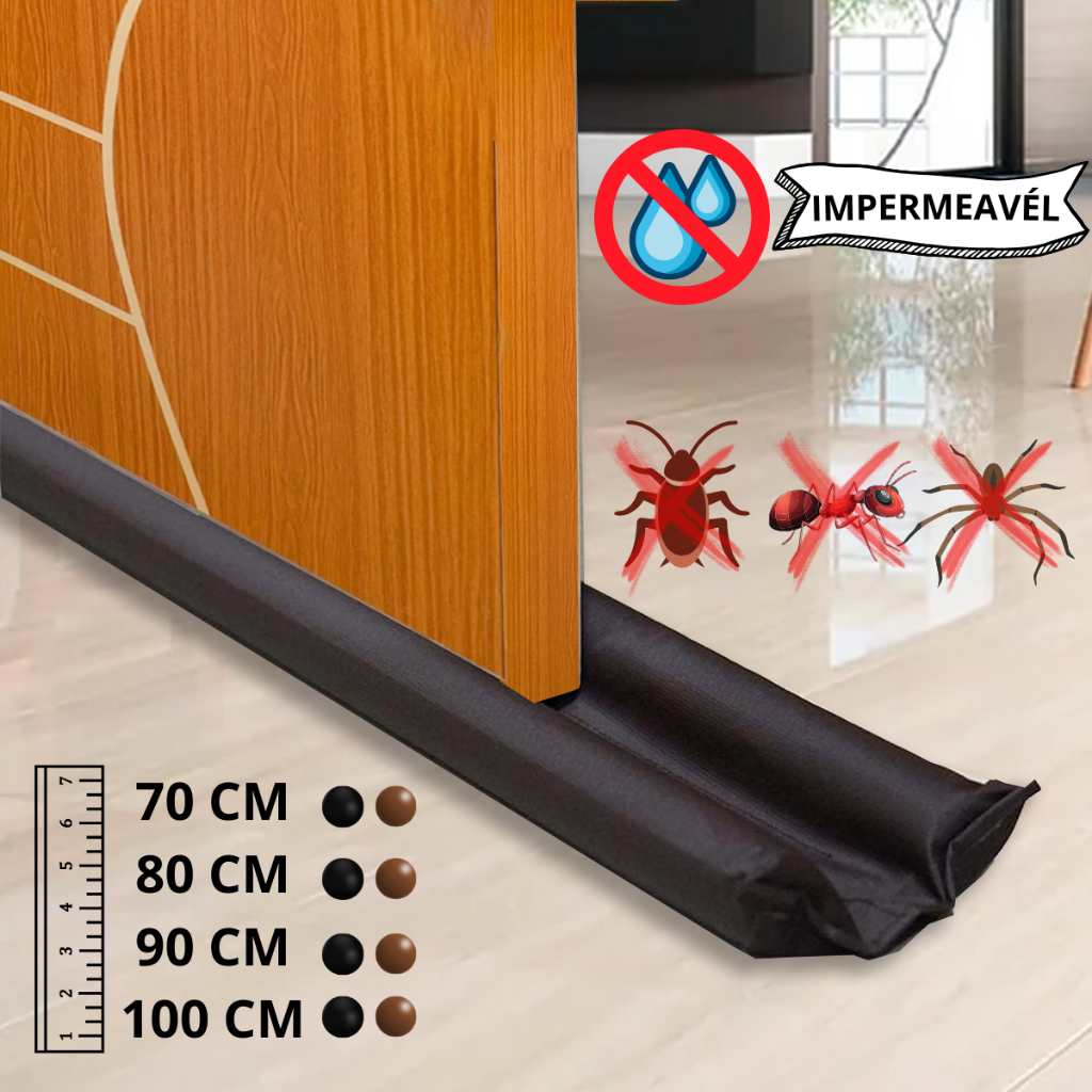 Veda Porta Protetor de 70cm 80cm 90cm e 100cm Rolinho Impermeável ...