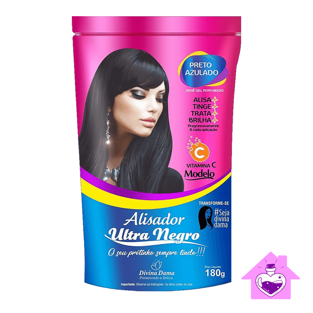 Alisante Alisa E Tinge Modelo 180G Gel Preto Azulado | Shopee Brasil