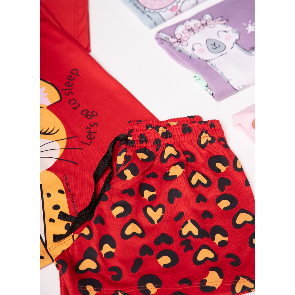 Kit 6 Peças de Pijamas Infantis para Meninas Confortáveis e Cheios de ...